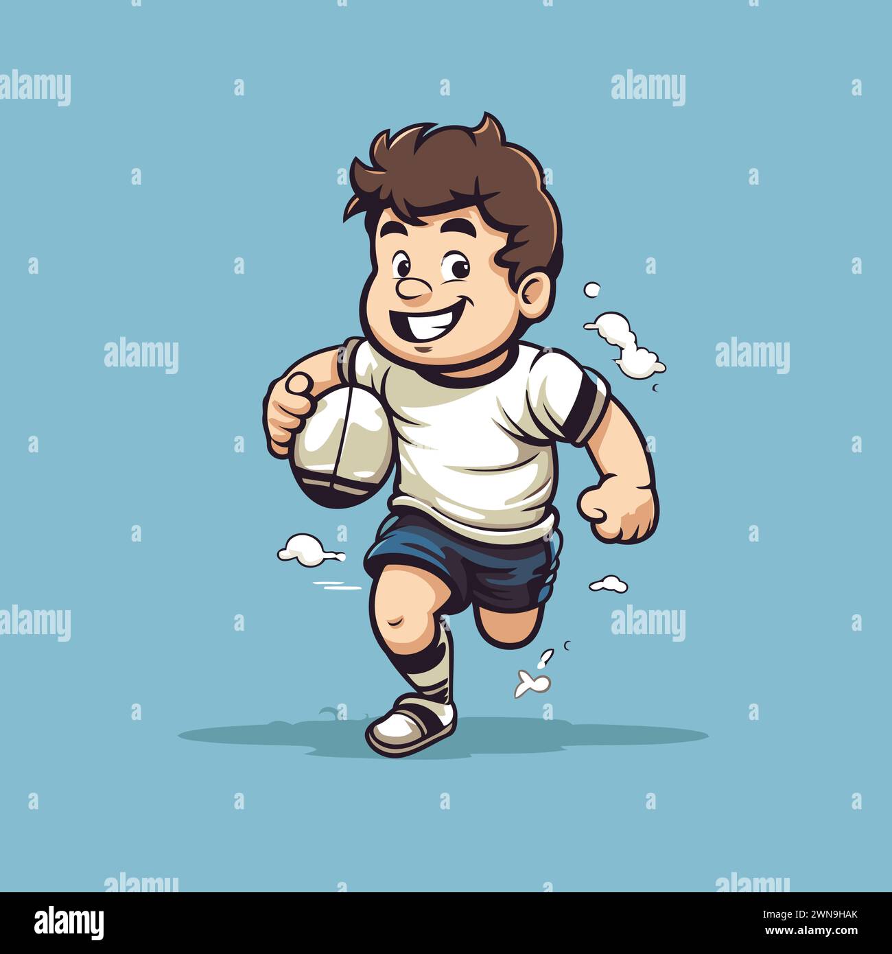 Cartoon boy running. Vector illustration of a boy running in cartoon ...