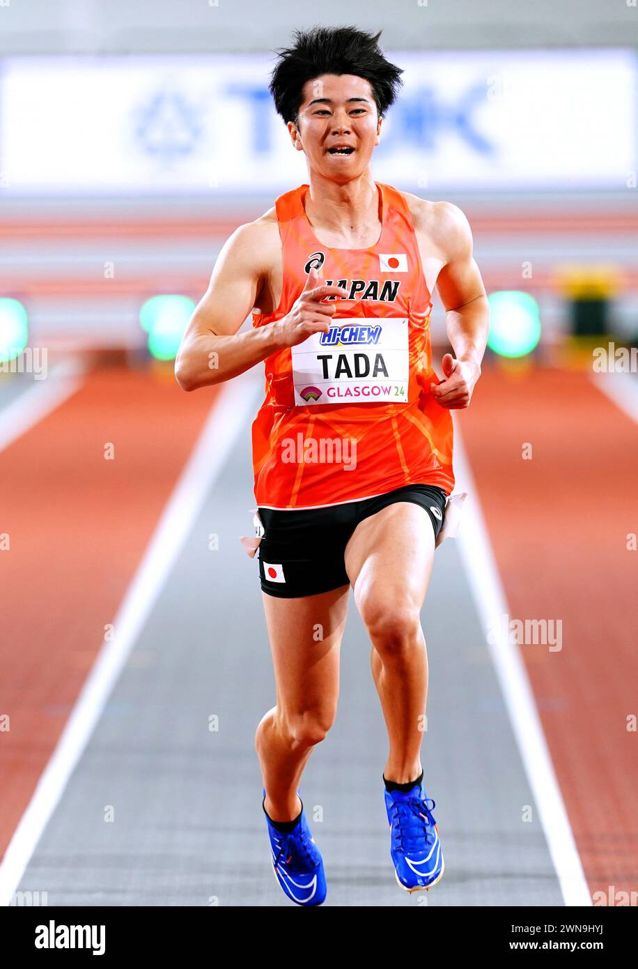 Japan's Shuhei Tada in action in Heat 4 of the Men's 60 Metres during ...
