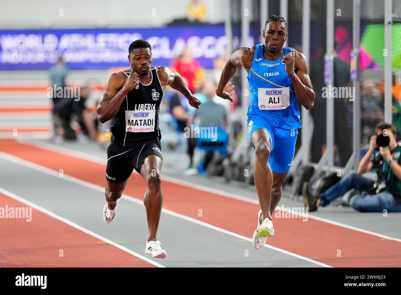 Emmanuel Matadi, of Liberia, and Chituru Ali, of Italy, from left ...