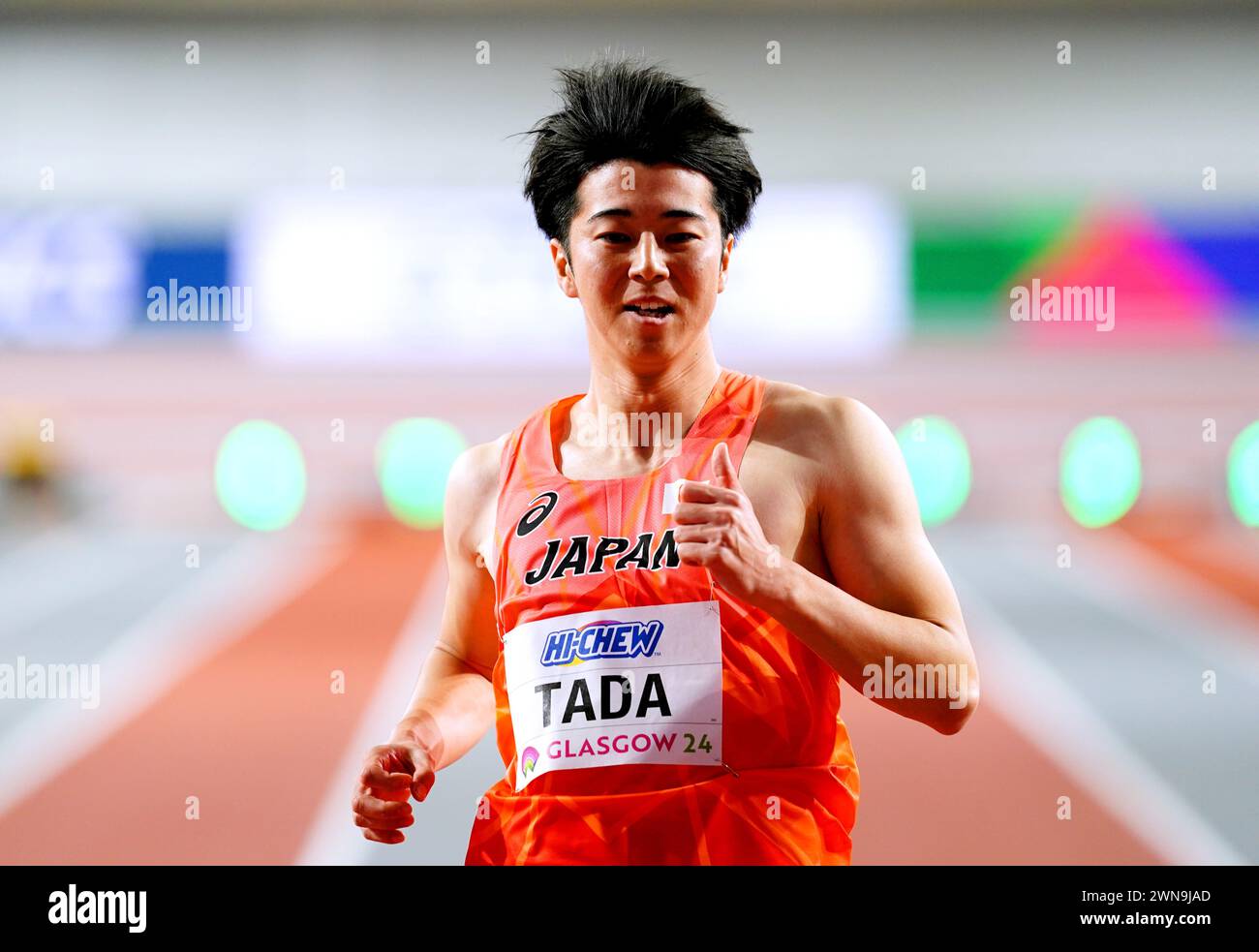 Japan's Shuhei Tada in action in Heat 4 of the Men's 60 Metres during ...