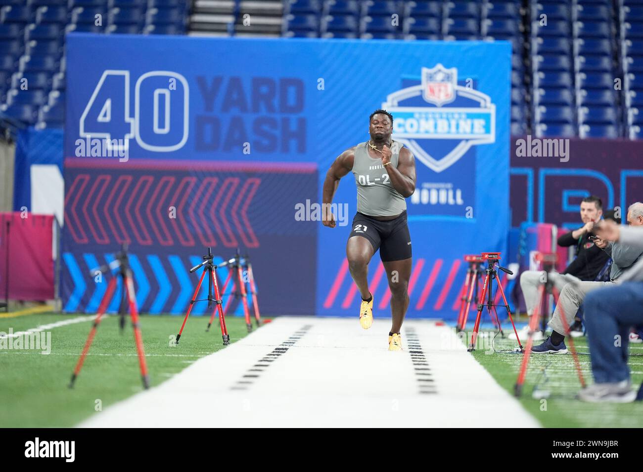 Clemson defensive lineman Ruke Orhorhoro runs the 40-yard dash at the ...