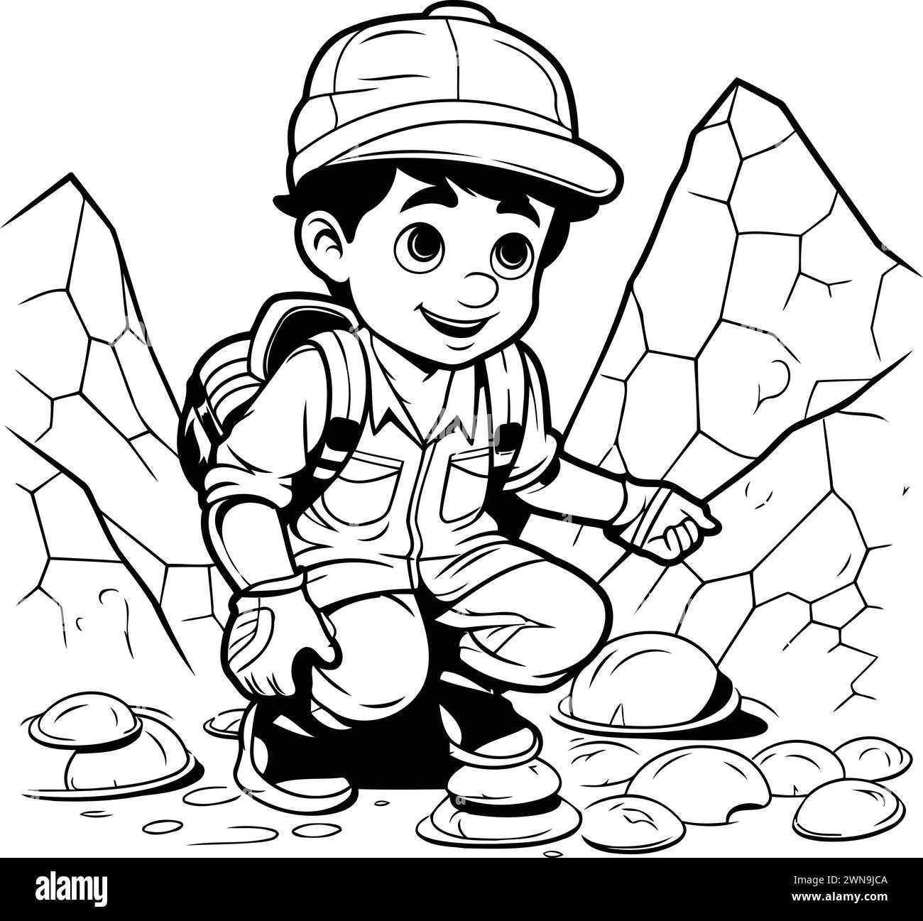 Child mining illustration Stock Vector Images - Alamy