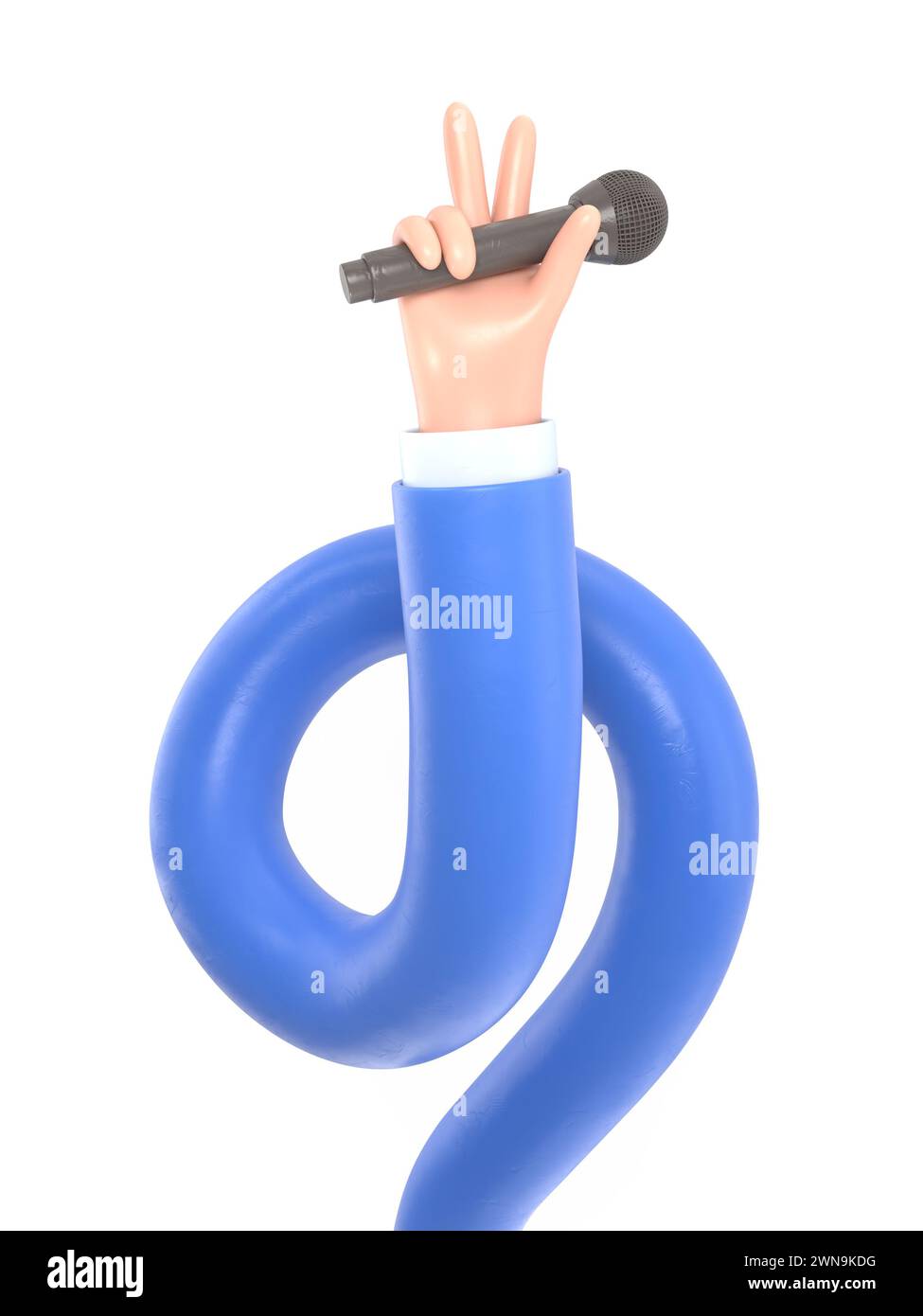 Cartoon Gesture Icon Mockup.Cartoon hand holding microphone and showing ...