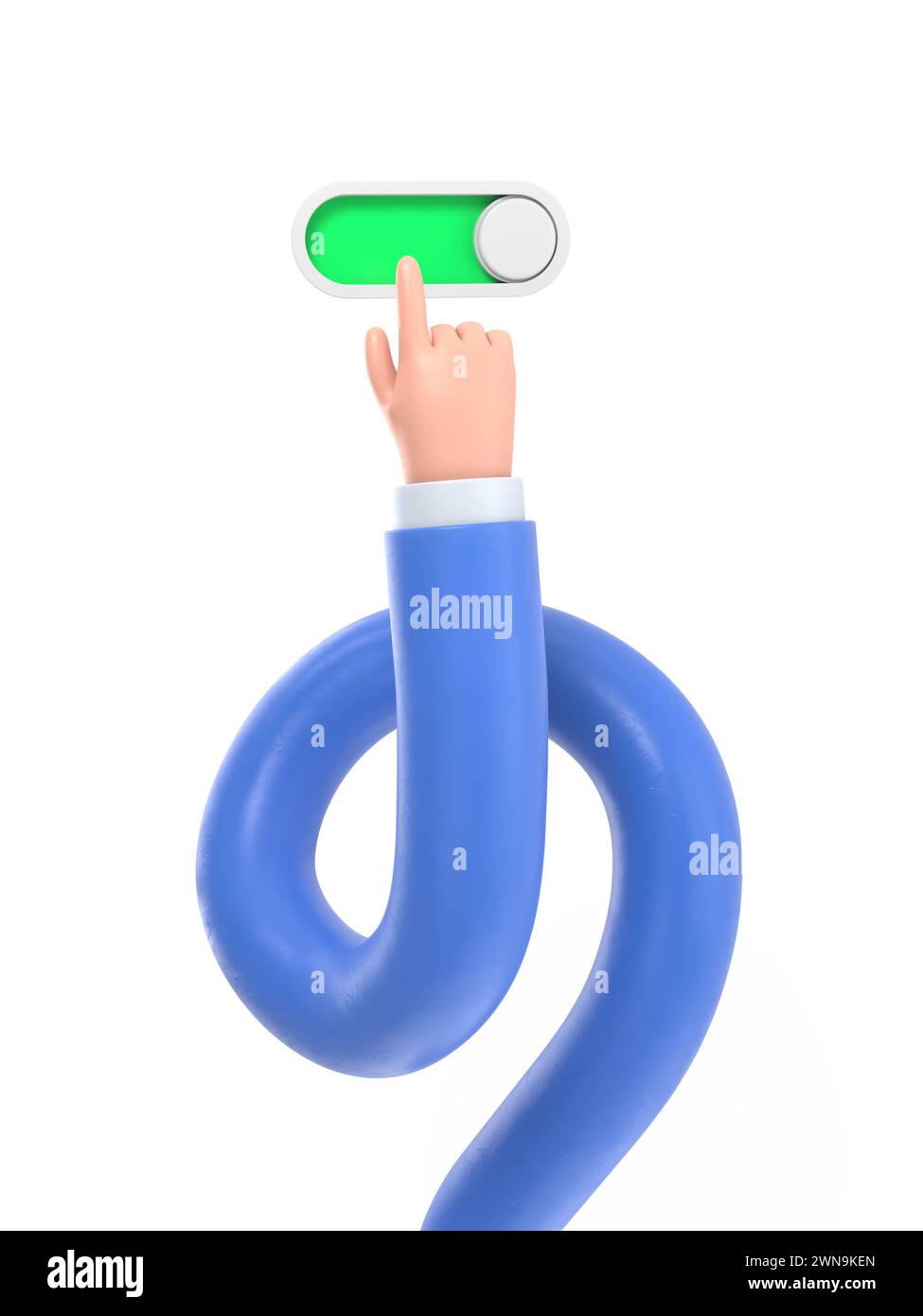 Cartoon Gesture Icon Mockup.3d render,cartoon character hand activating ...