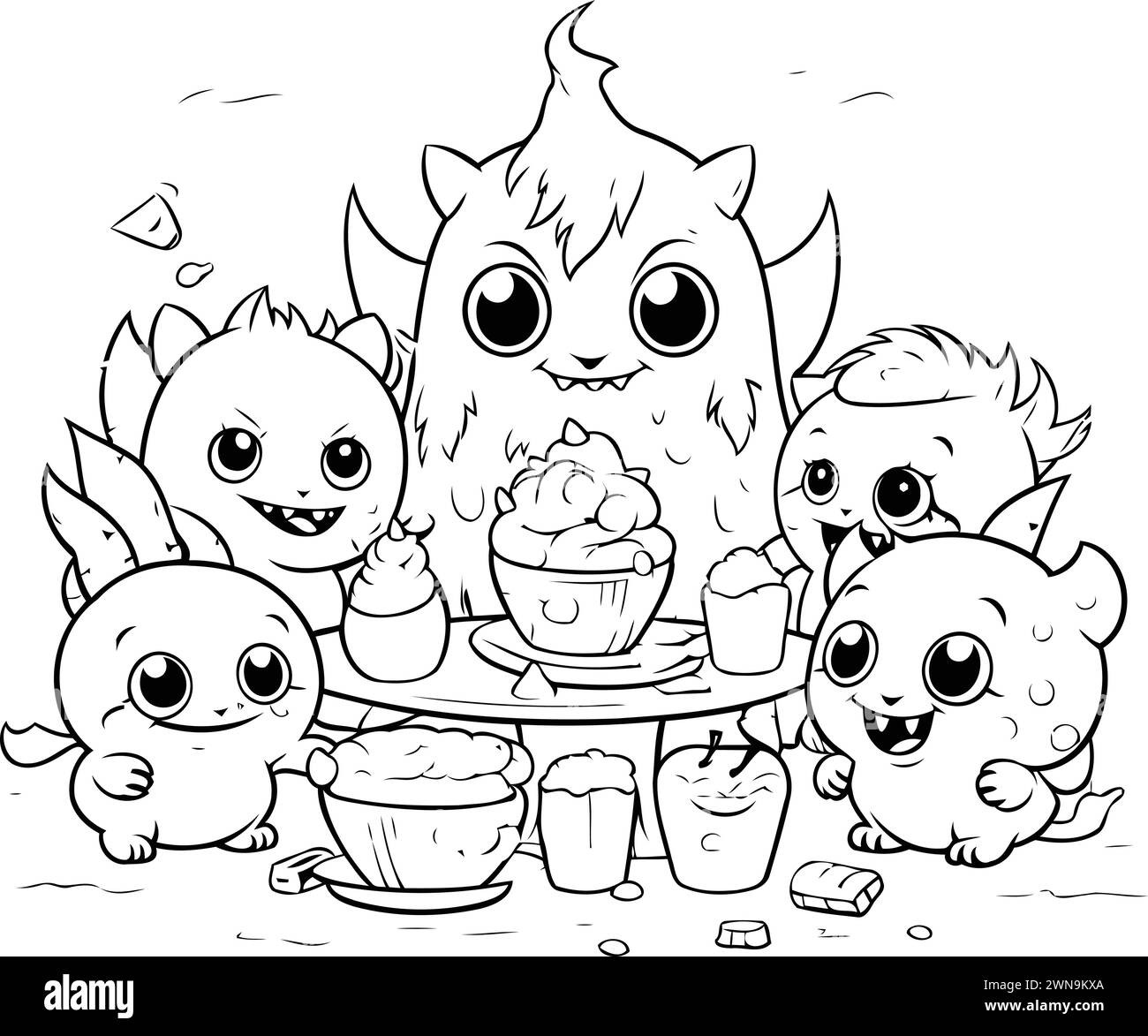 Childhood drawing monster hi-res stock photography and images - Alamy