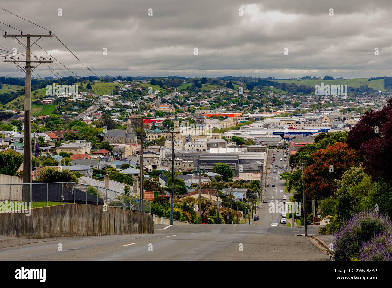 A view of Oamaru, the largest town in North Otago on the Pacific east ...