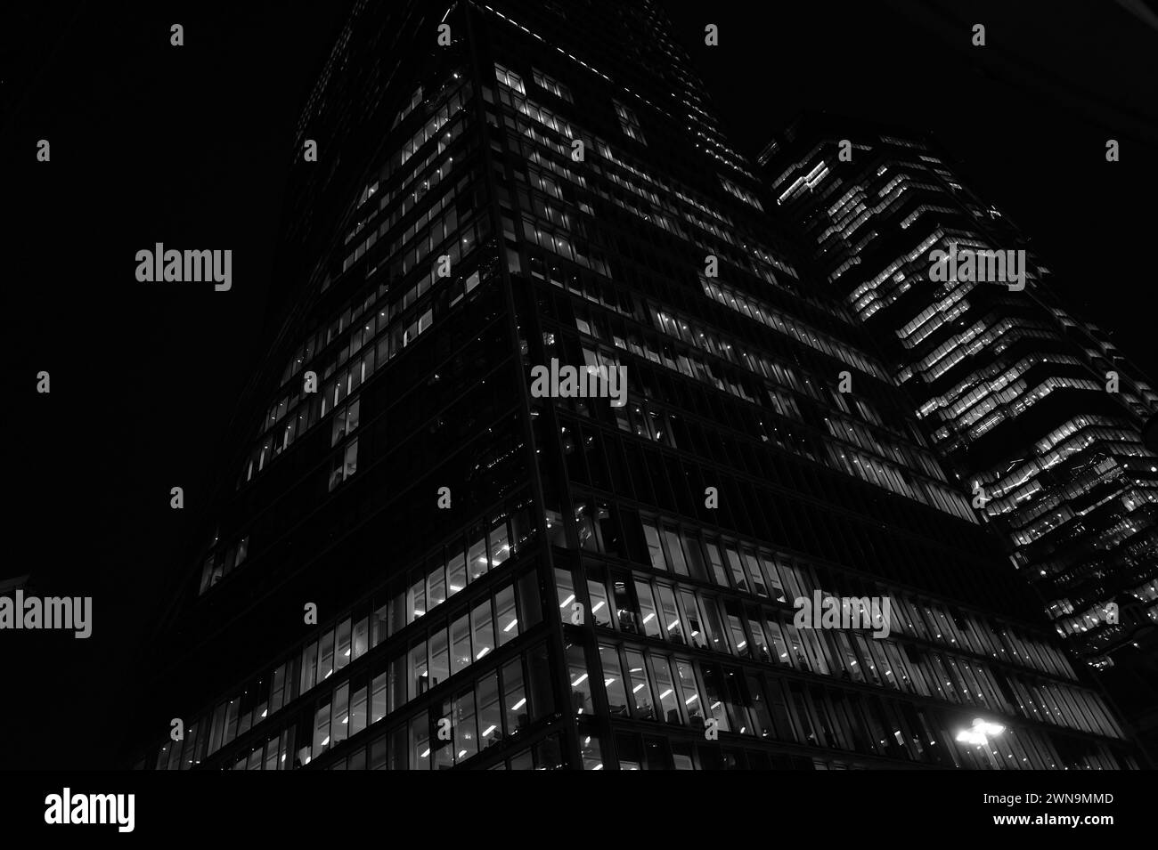 Powerful abstract monochrome architectural landscape of sky-scraper ...