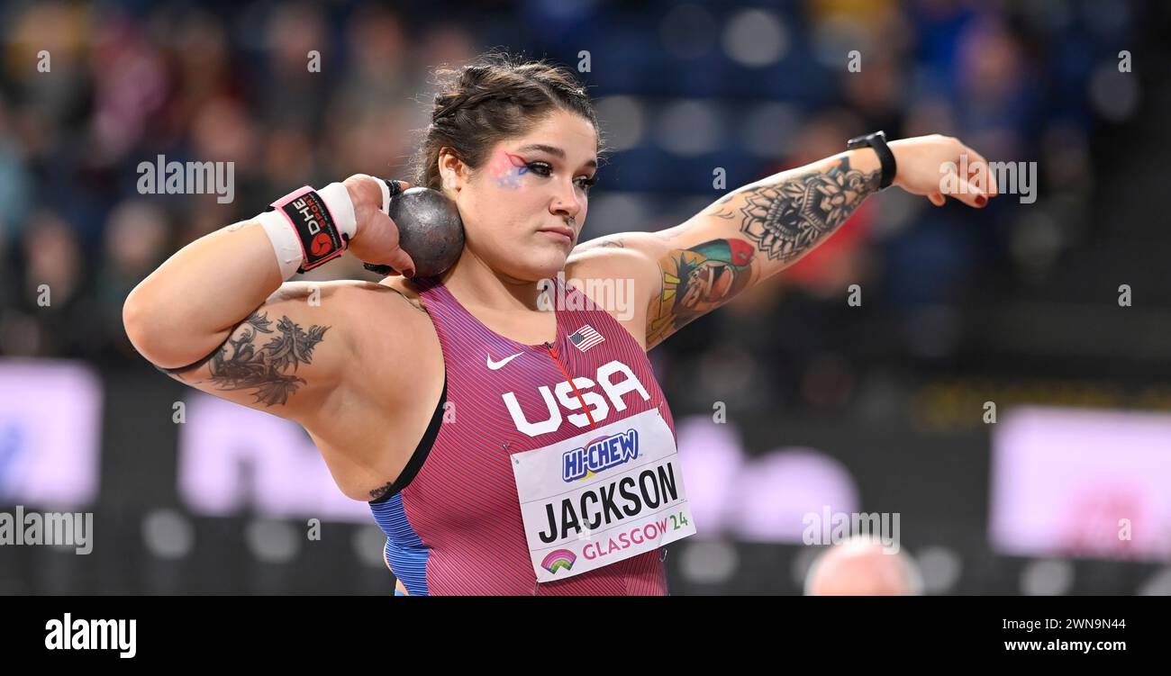 Glasgow Scotland :1–3-2024: Chase JACKSON of USA Womens Shot Put at the ...