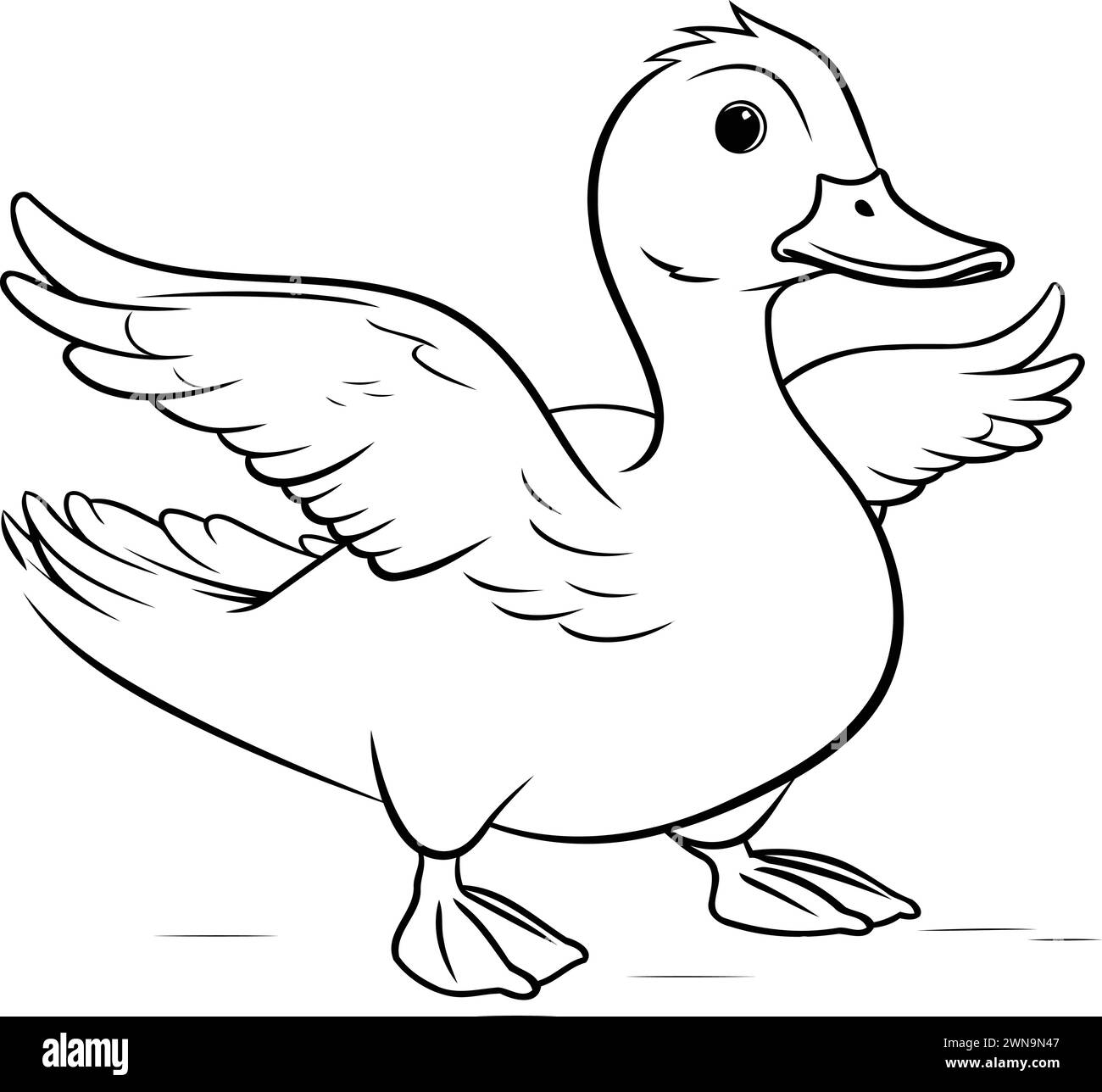Cartoon duck character Black and White Stock Photos & Images - Alamy