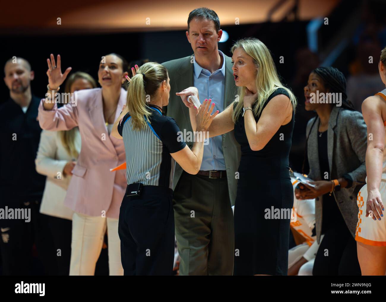 February 29, 2024: head coach Kellie Harper and assistant coach Jon ...