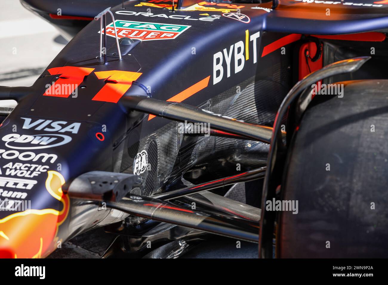 Red Bull Racing RB20, mechanical detail suspension during the Formula 1 ...
