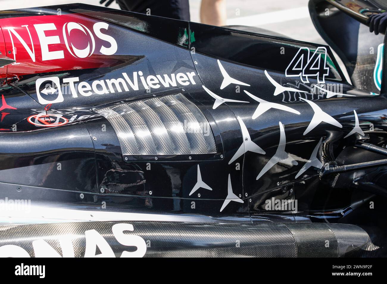 Mercedes AMG F1 Team W15, mechanical detail engine, moteur cover during ...