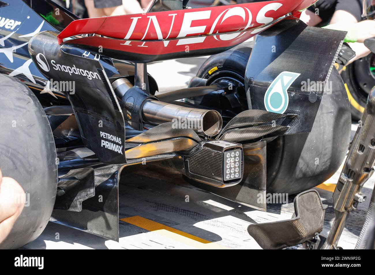 Mercedes AMG F1 Team W15, mechanical detail rear wing diffuser during ...