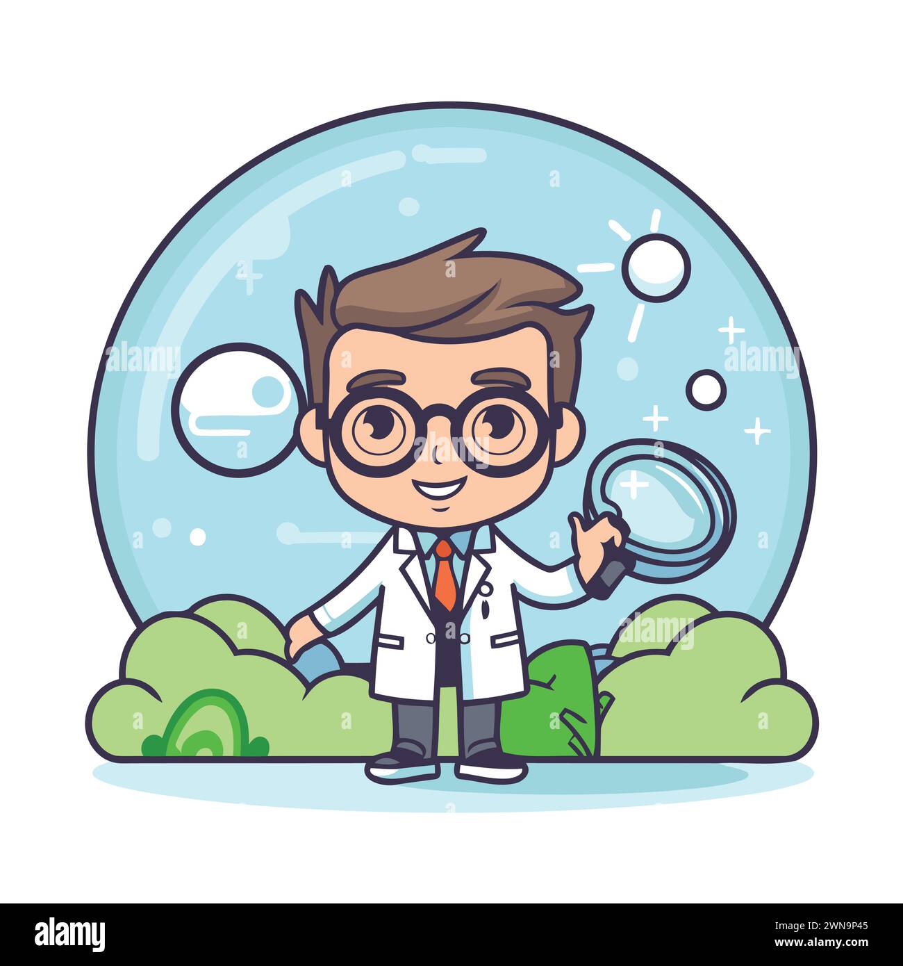 Scientist magnifying glass cartoon hi-res stock photography and images ...