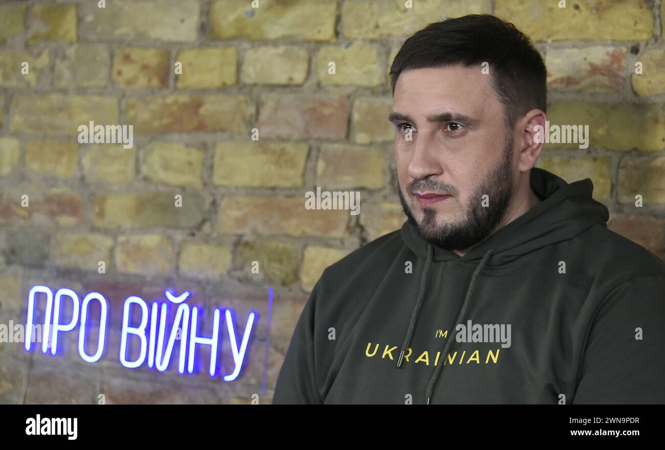 KYIV, UKRAINE - FEBRUARY 29, 2024 - Command officer of the 12th Azov Brigade of the National ...