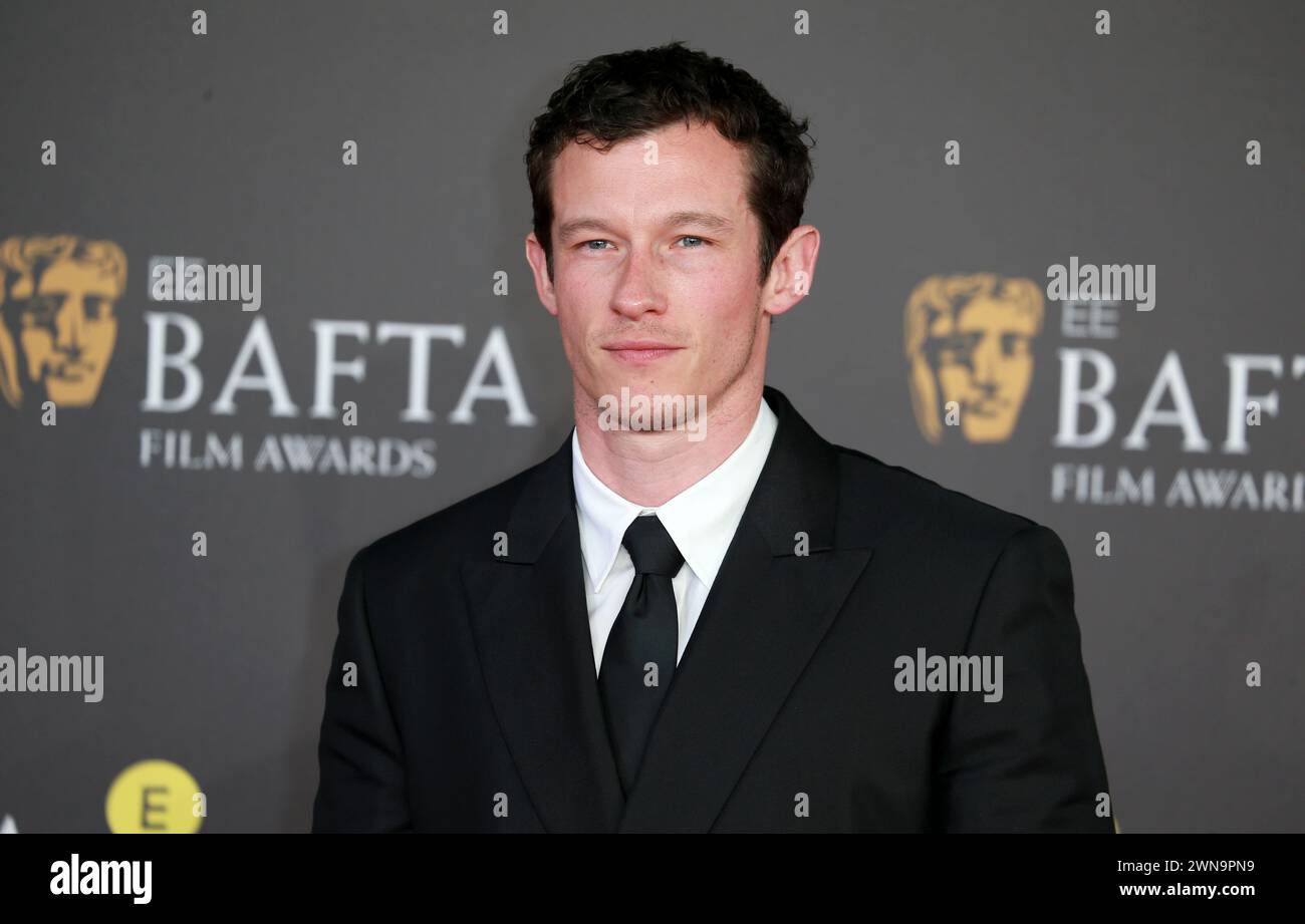 Callum Turner attends the 2024 EE BAFTA Film Awards at The Royal ...