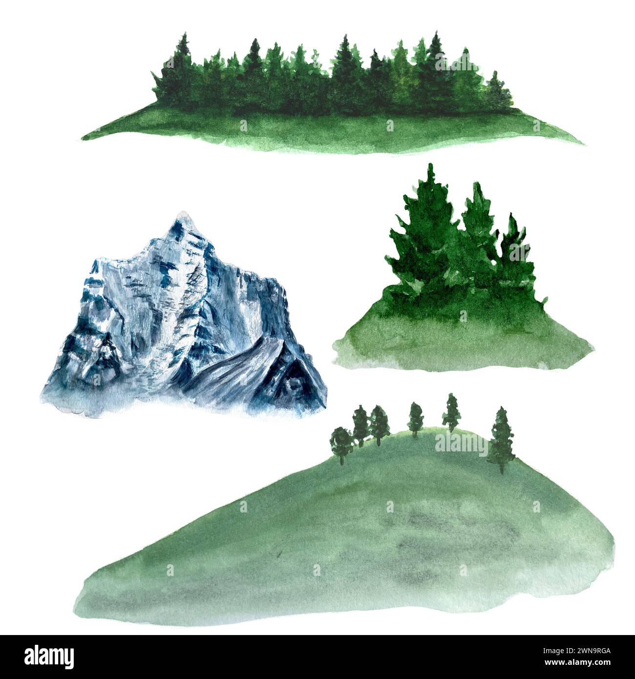 High landscape pine trees Cut Out Stock Images & Pictures - Alamy