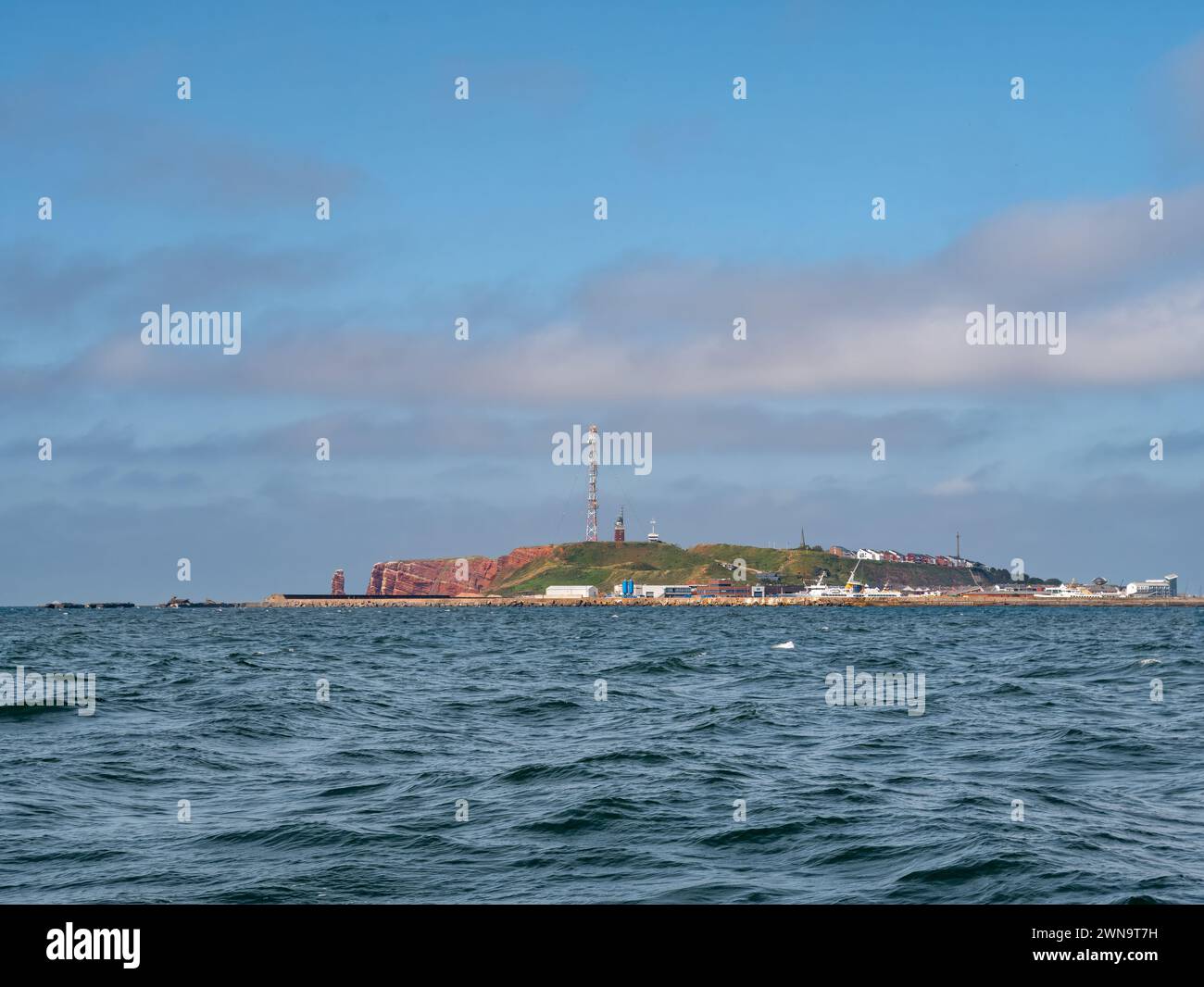 Panorama of Helgoland island with red cliffs, in German Bight, North ...