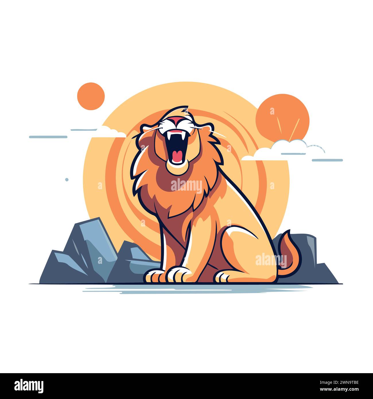 Lion rock art Stock Vector Images - Alamy