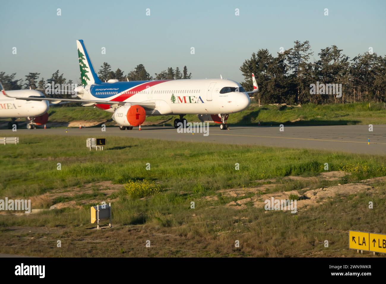 Airbus A321 Neo of Middle East Airlines, parked at Larnaca Airport ...