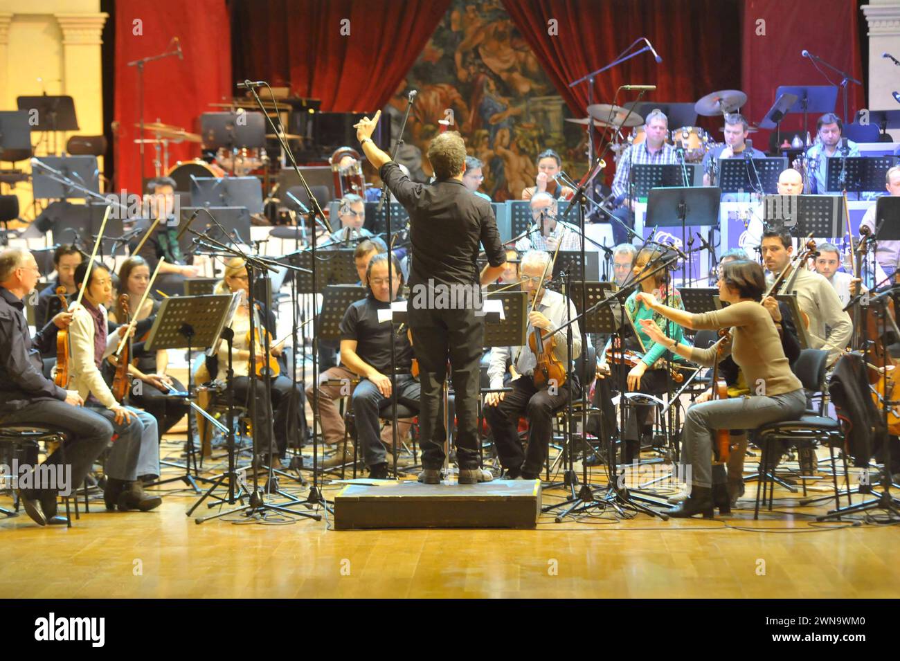 musicians and their instruments at a classical music orchestra ...