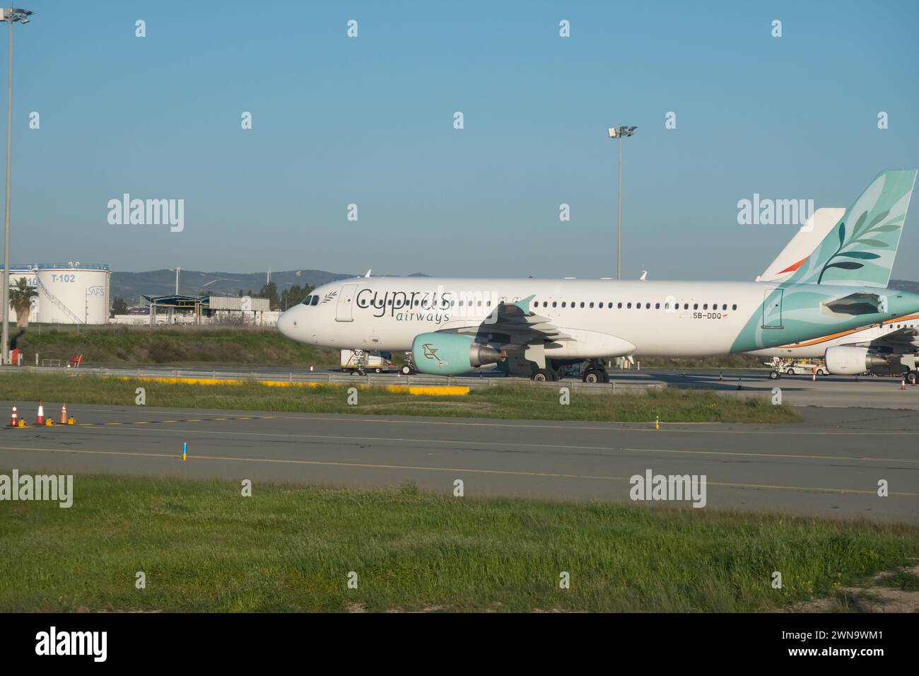 Airbus A320-214 of Cyprus Airways at Glafcos Clerides airport, Larnaca ...