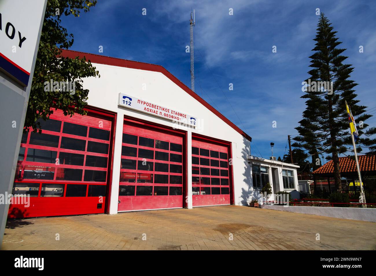 Fire station on Dhekelia Road, Larnaca, Cyprus. Feb 2024 Stock Photo ...