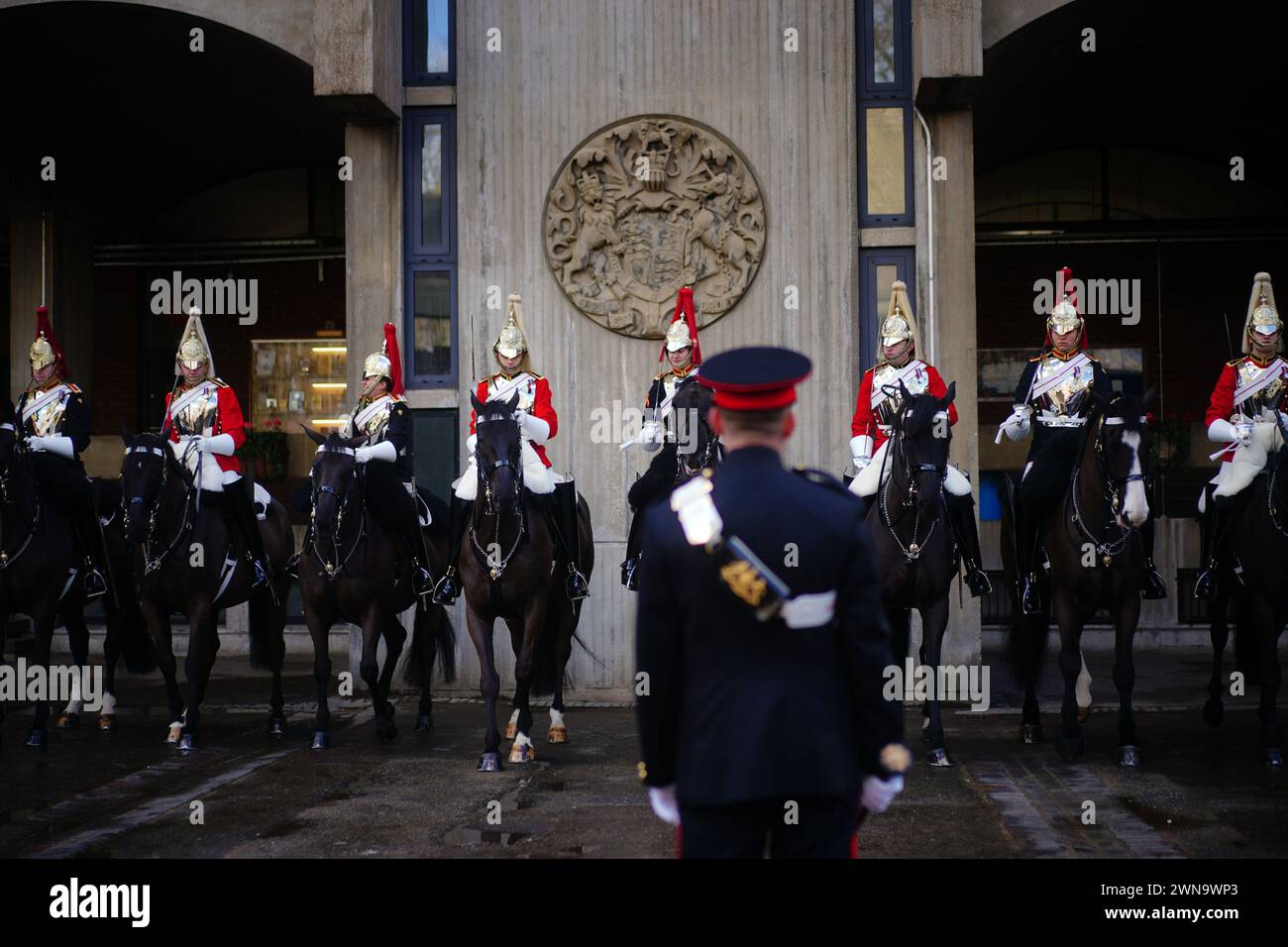 Members of the Life Guards and the Blues and Royals from the Household ...