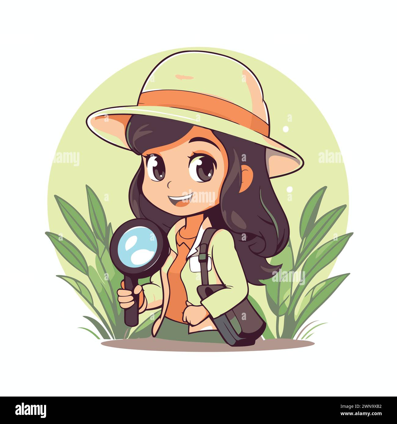Little girl exploring Stock Vector Images - Alamy