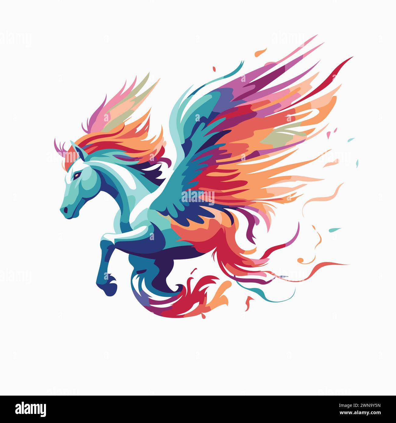 Flying with horse Stock Vector Images - Alamy