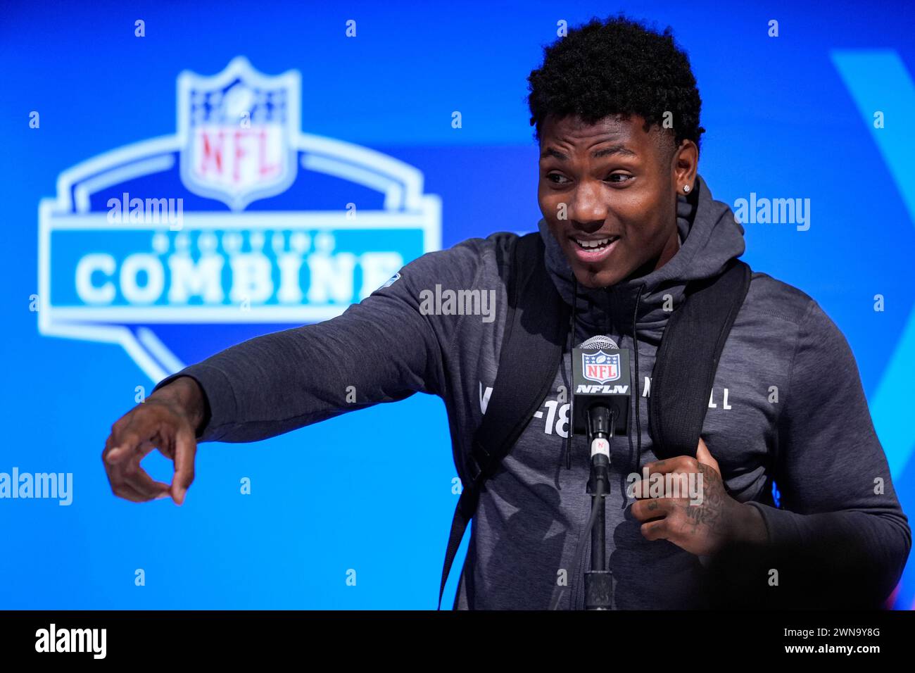 Pittsburgh wide receiver Bub Means speaks during a press conference at ...