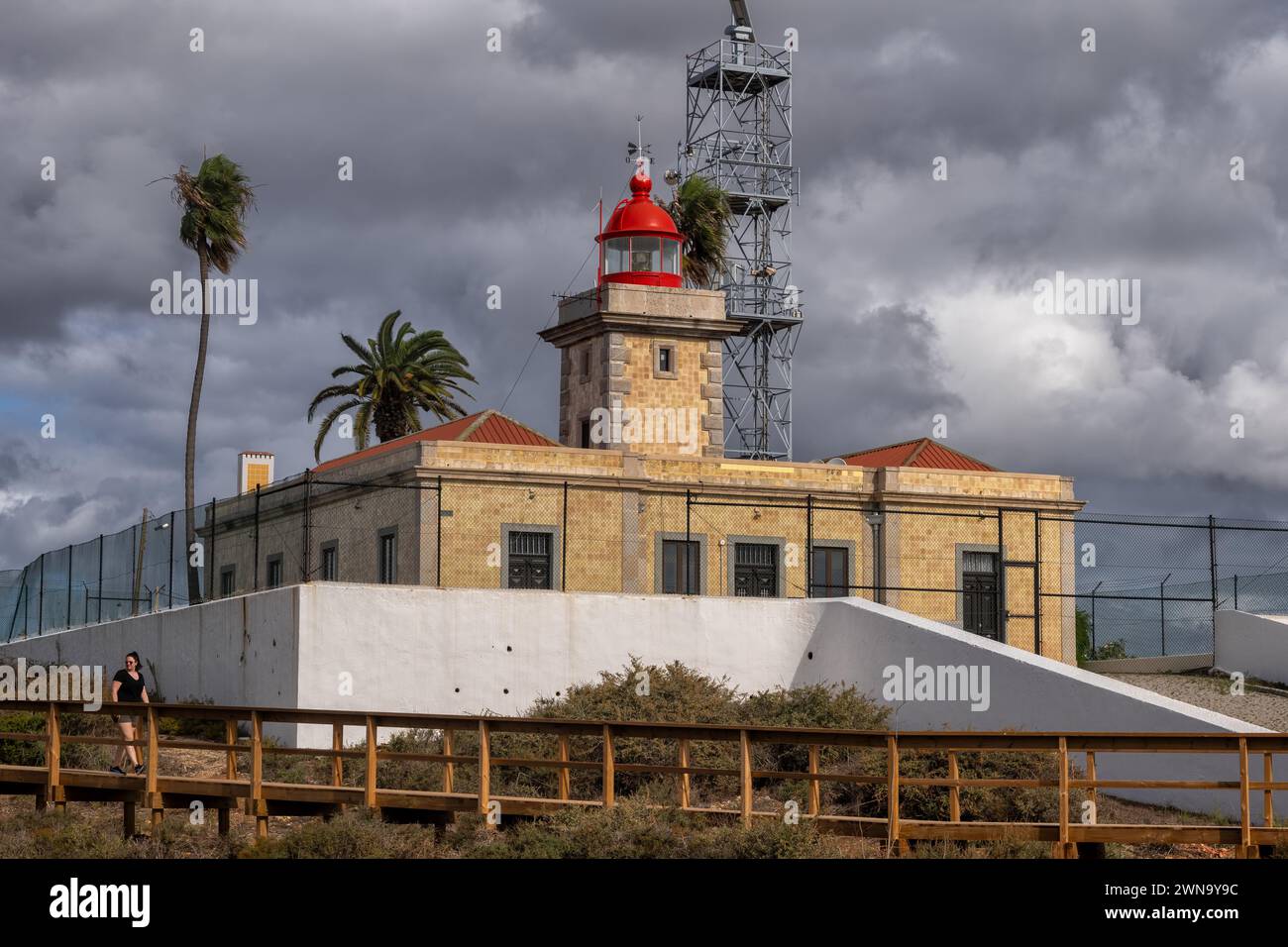 Farol da Ponta da Piedade lighthouse in Lagos, Algarve, Portugal. Stone ...