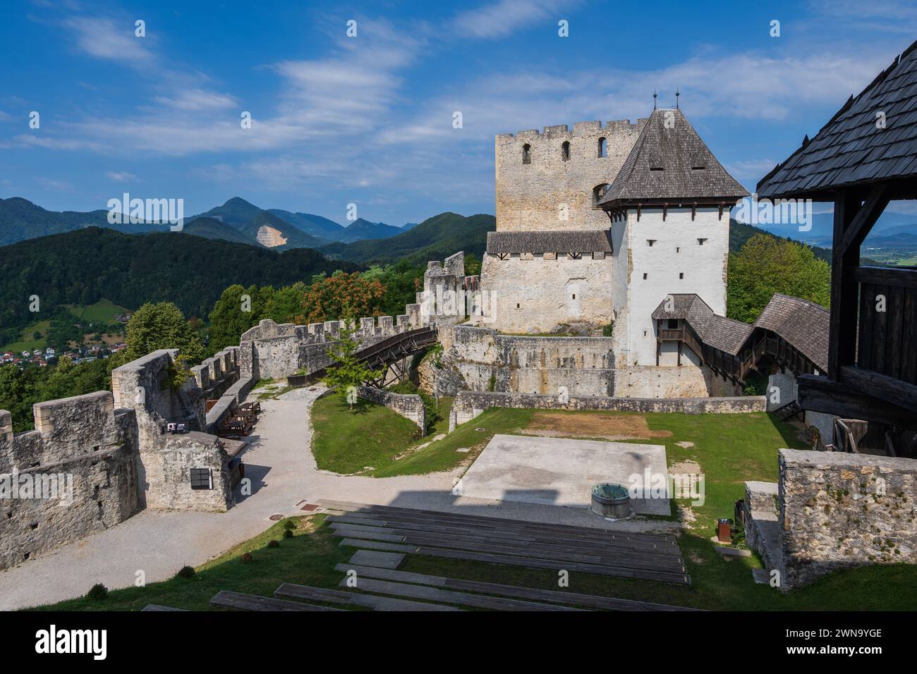 The Celje Castle in Slovenia. Medieval fortress in Slovenian Styria ...