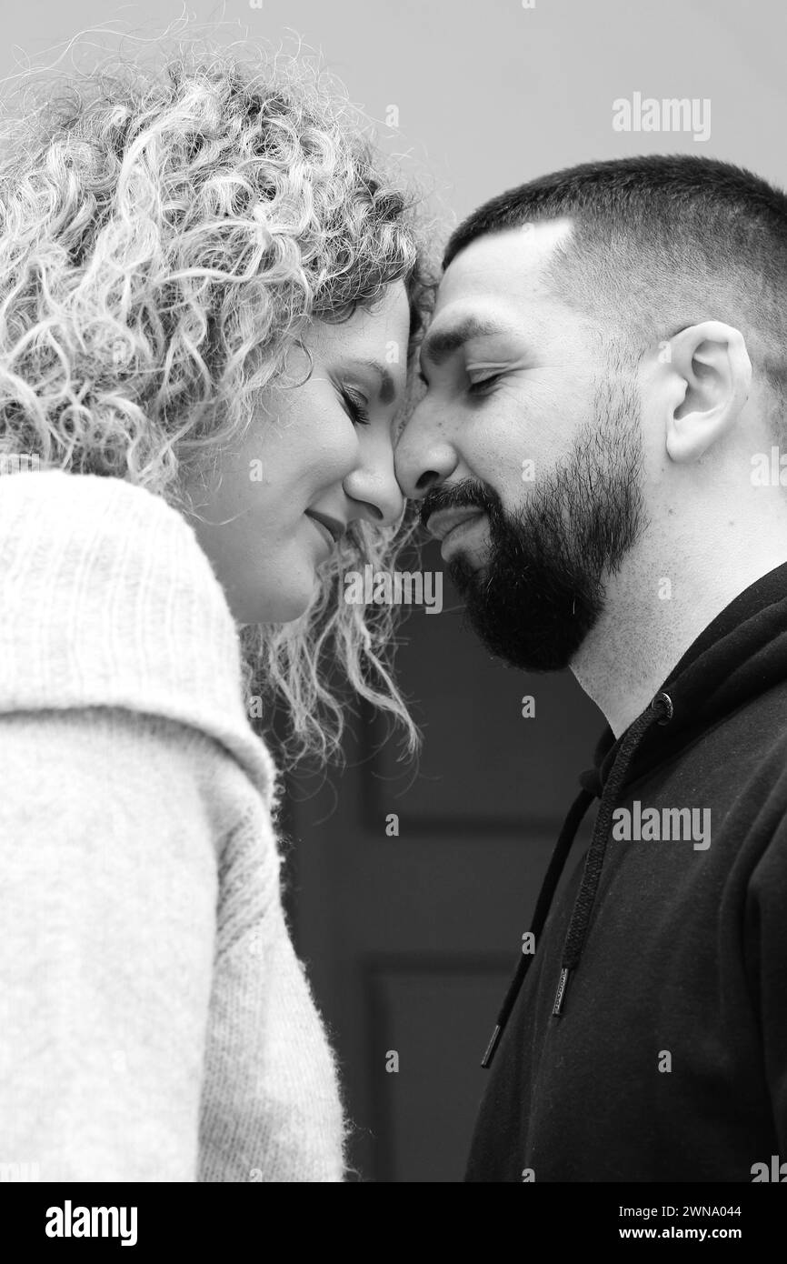 Couple nose to nose with closed eyes Stock Photo - Alamy