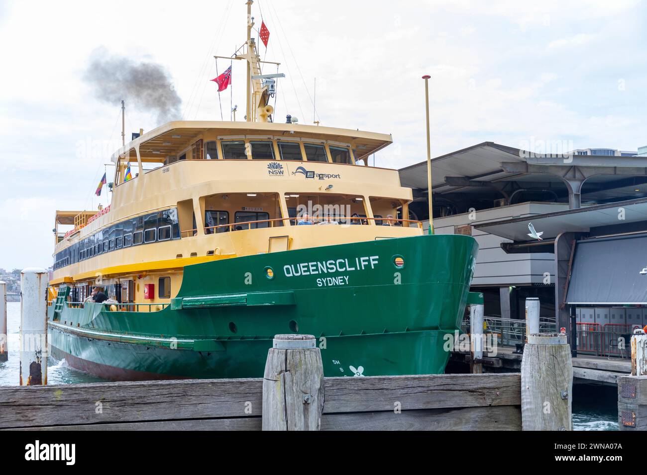 Sydney ferry, MV Queenscliff, a freshwater class ferry moored at ...