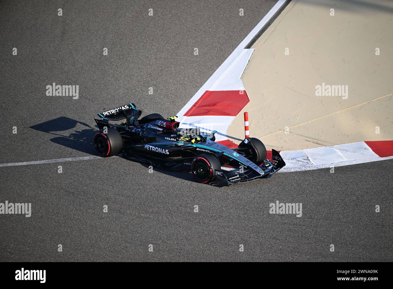 Sakhir, Bahrain. 1st Mar, 2024. LEWIS HAMILTON (GBR) of Mercedes #44 ...