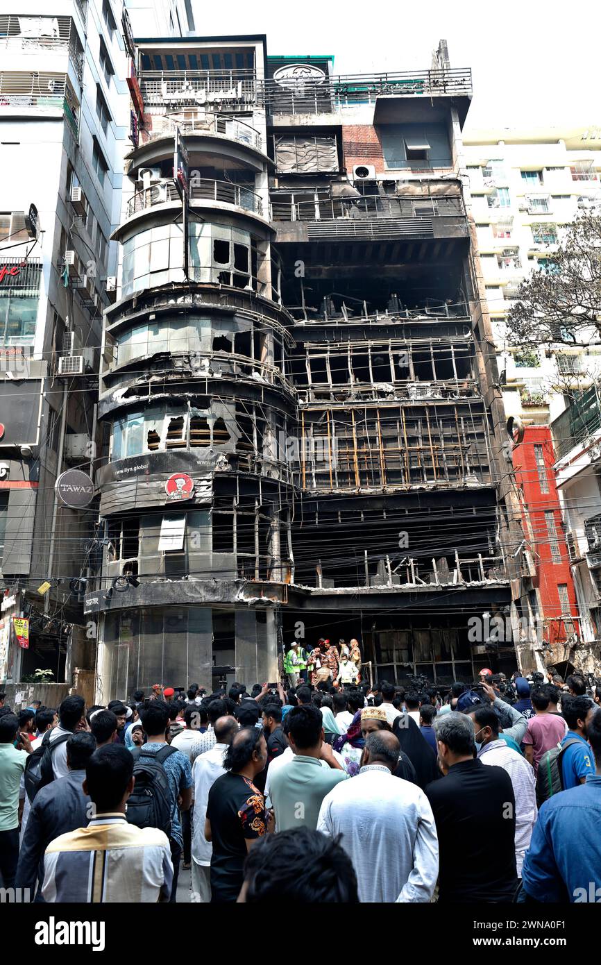 Dhaka, Bangladesh - March 01, 2024: A devastating blaze ravaged the ...