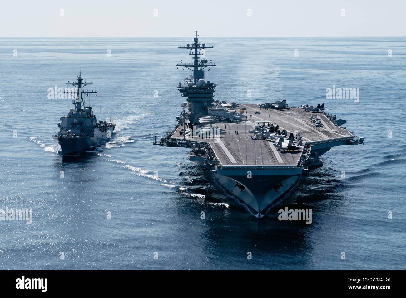 George Washington conducts replenishment-at-sea in the Atlantic Ocean ...