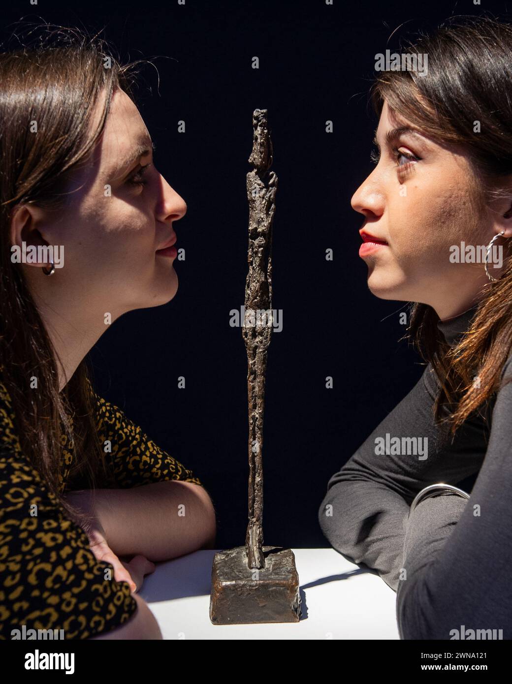 London, England, UK. 1st Mar, 2024. Christie's staff members look at ...