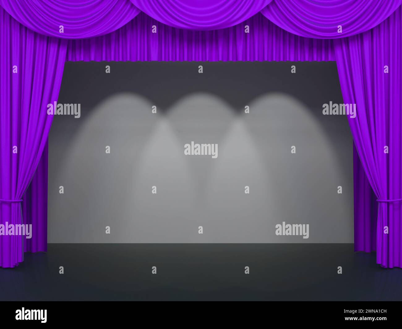 Luxury stage or windows curtains, realistic 3D illustration Stock Photo ...