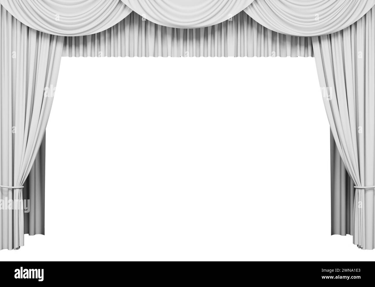 Luxury stage or windows curtains, realistic 3D illustration Stock Photo ...