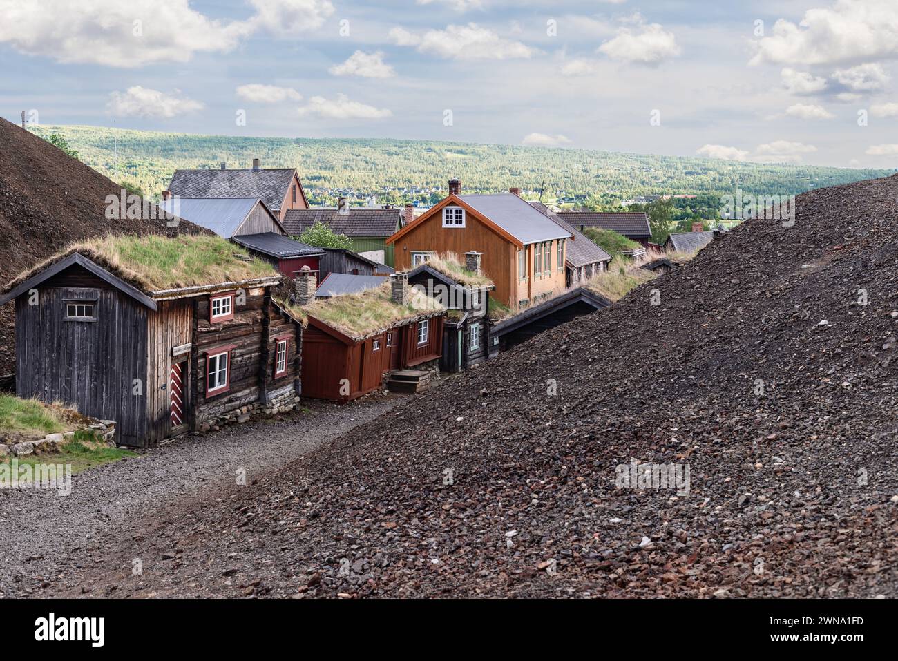 The rustic charm of Roros is evident in its traditional wooden ...