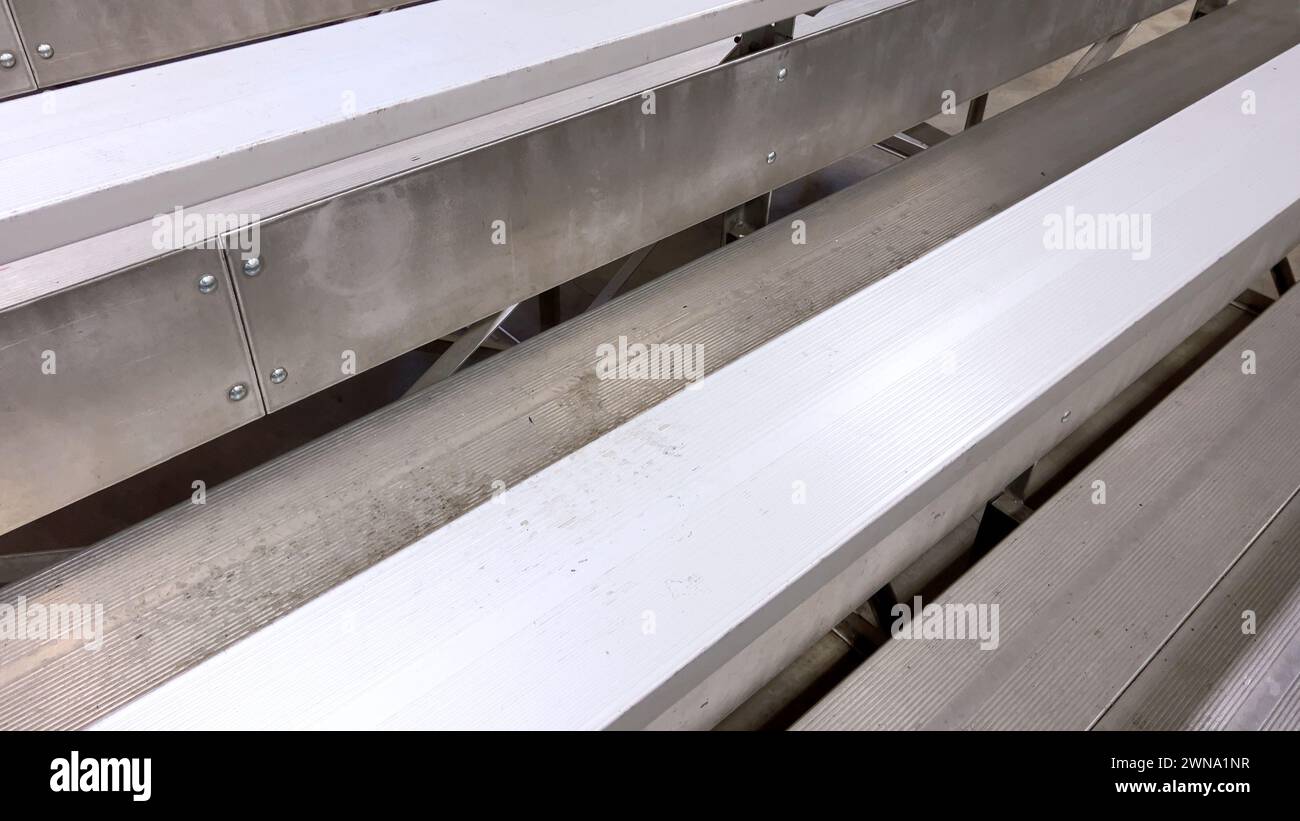 Sturdy Metal Bleachers Awaiting the Crowd’s Cheer Stock Photo - Alamy