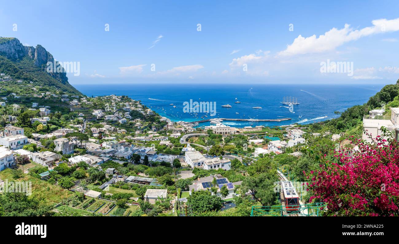 Landscape with Marina Grande in Capri Island,Tyrrhenian sea, Italy ...