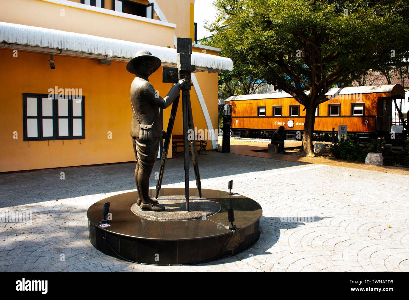 Brass statue in learning place of Thai Film Museum gathering ...