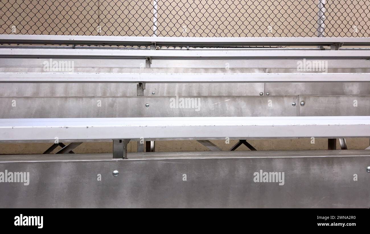 Sturdy Metal Bleachers Awaiting the Crowd’s Cheer Stock Photo - Alamy