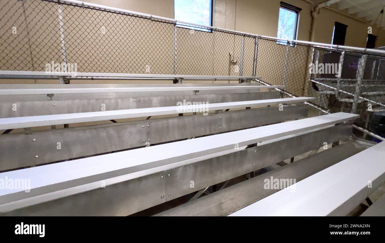 Sturdy Metal Bleachers Awaiting the Crowd’s Cheer Stock Photo - Alamy