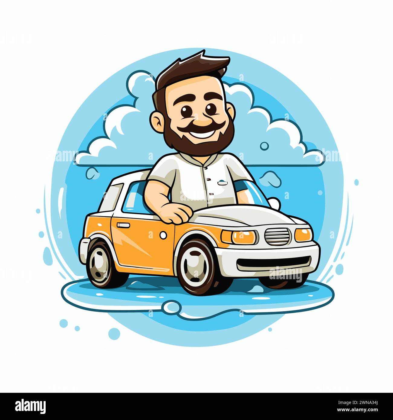 Person smiling while driving Stock Vector Images - Alamy