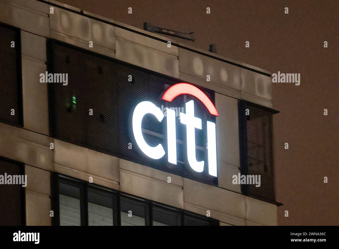 A Citibank logo seen on the building in Warsaw Stock Photo - Alamy
