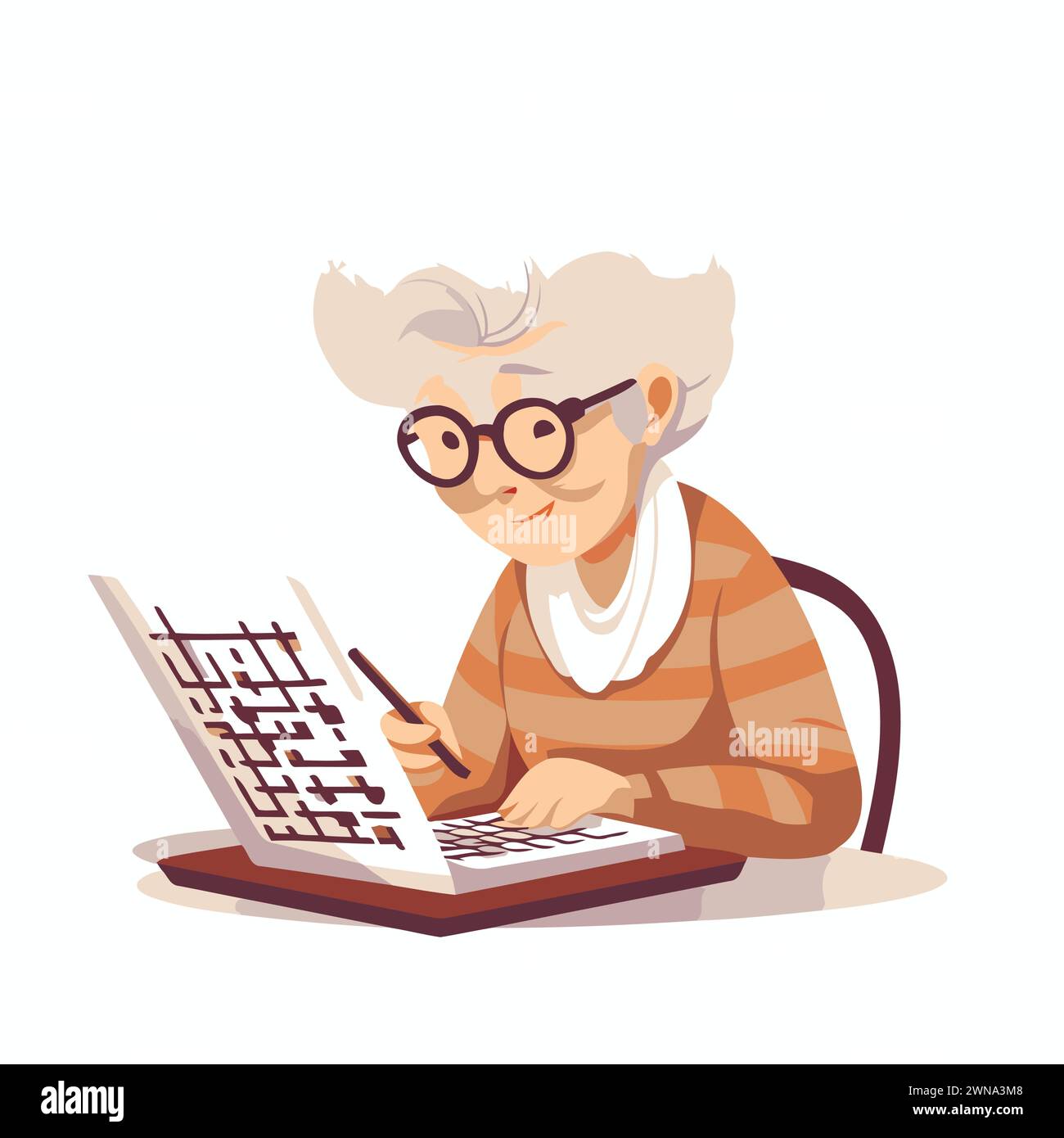 Mature woman computer Stock Vector Images - Alamy